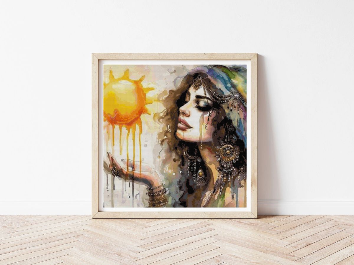 Gypsy Sun Counted Cross Stitch Pattern - PDF Digital Download