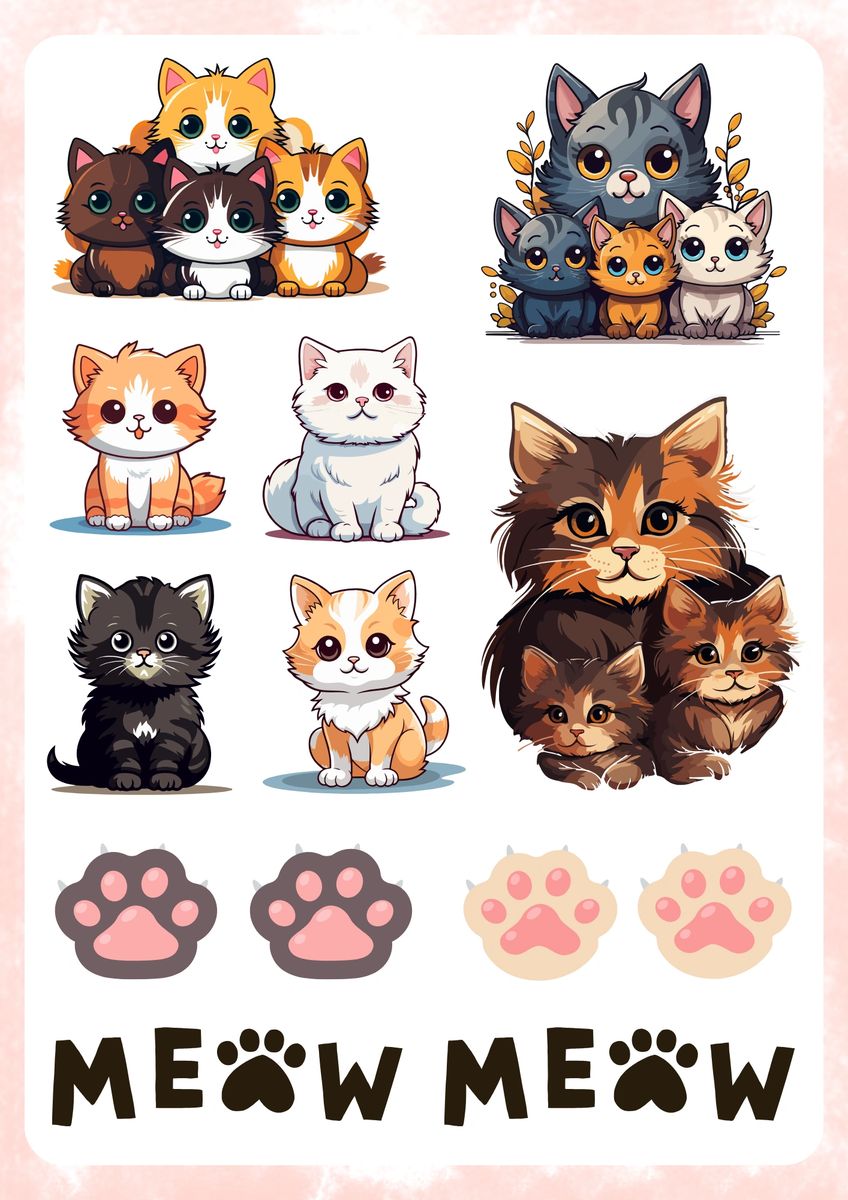 Cat Sticker Sheets (4)