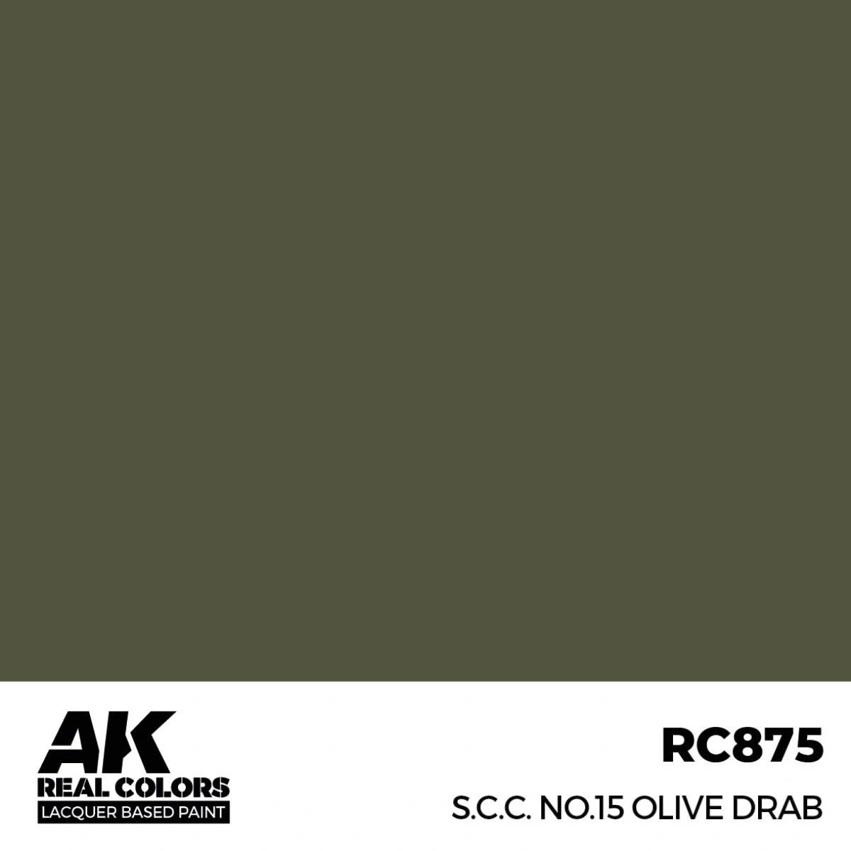 Real Colors Military: SCC No.15 Olive Drab Lacquer Based Paint 17ml Bottle