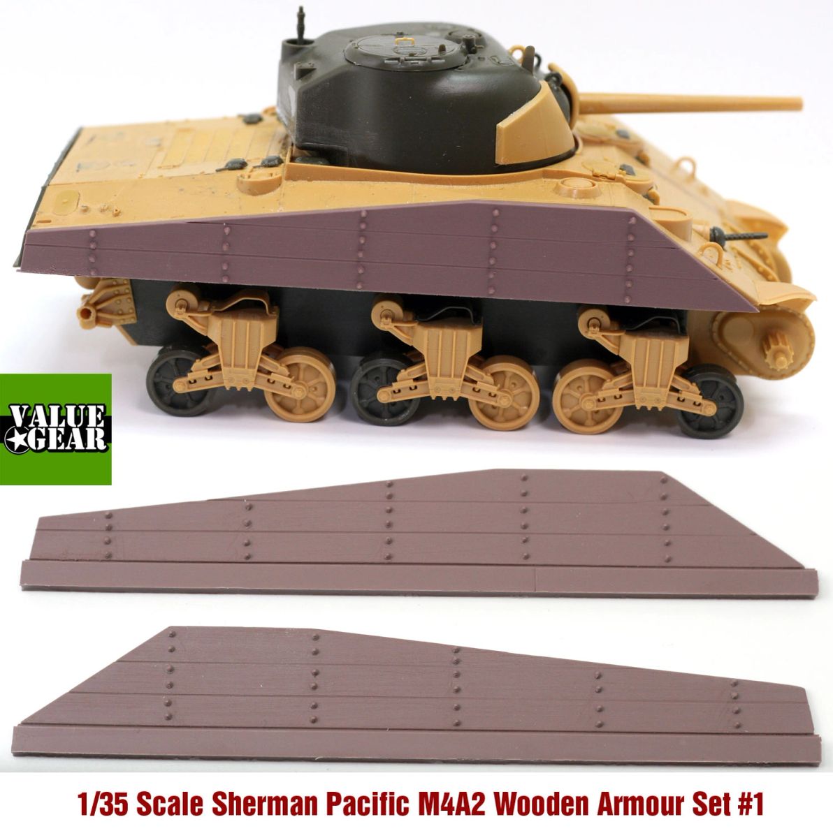 SB421 Pacific Sherman M4A2 Wood Panel Armor Set #1
