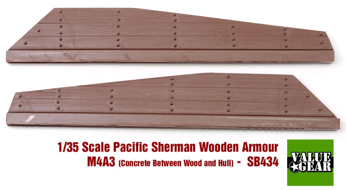SB434 Pacific Sherman M4A3 Wood Panel Armor + Concrete Set #4