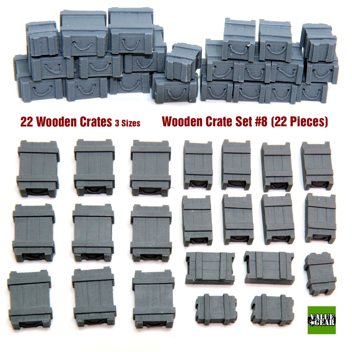 WC008 Wooden Crates #8 (22 Pieces)