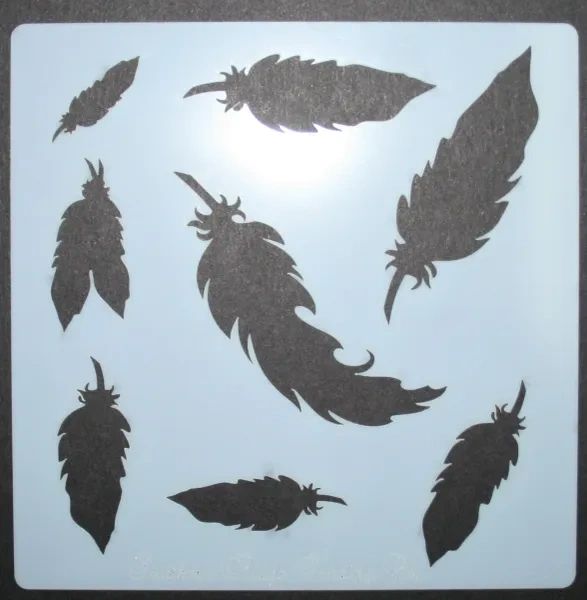 Floating Feathers Stencil