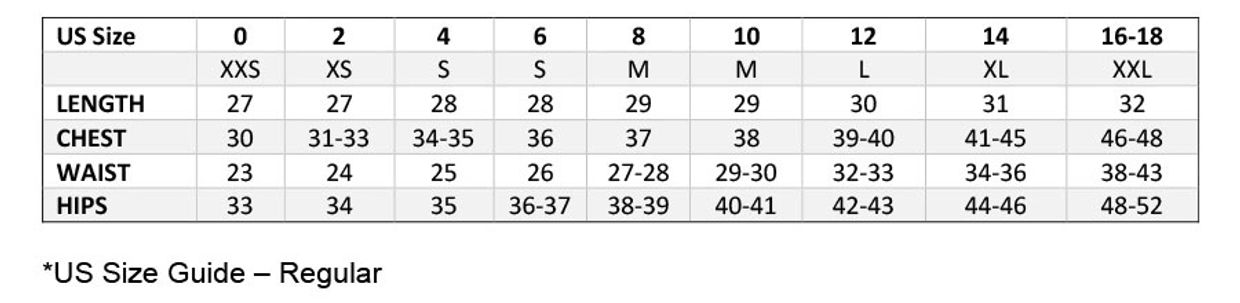 Dogwood and Vine - Clothing, Women's Clothing, Size Guides