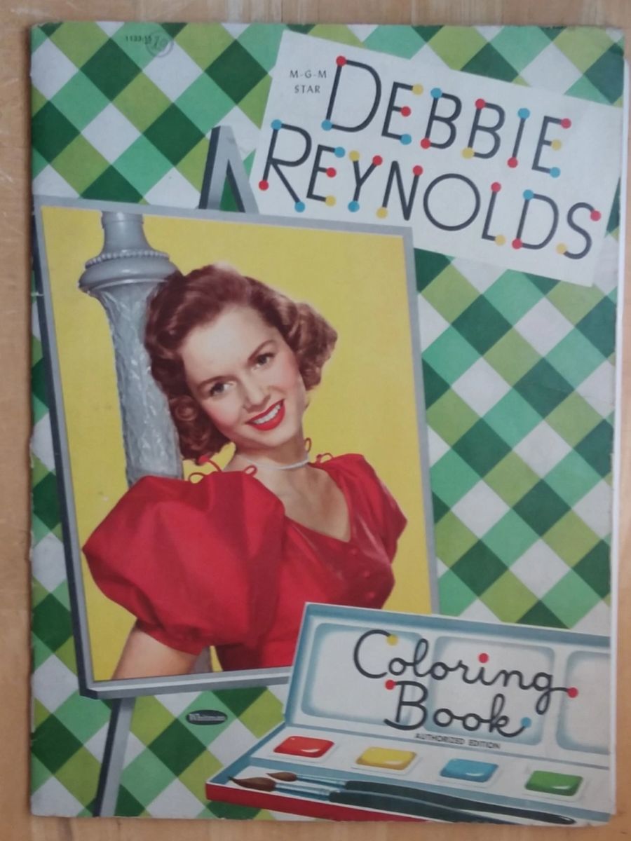 2933-VINTAGE Debbie Reynolds Coloring Book, Whitman, 1955 #1133
