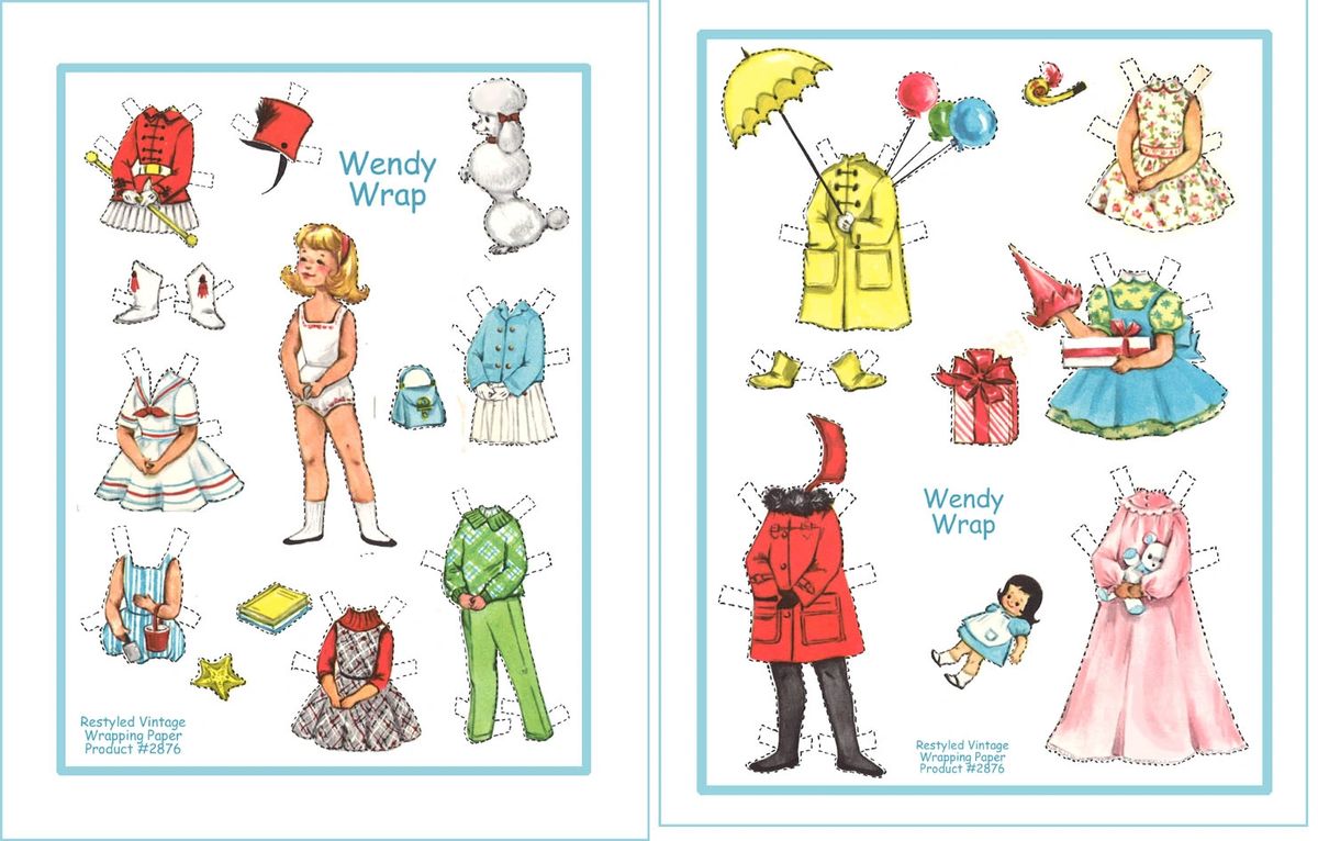2876- Wendy Wrap, Restyled 1960s Paper Doll