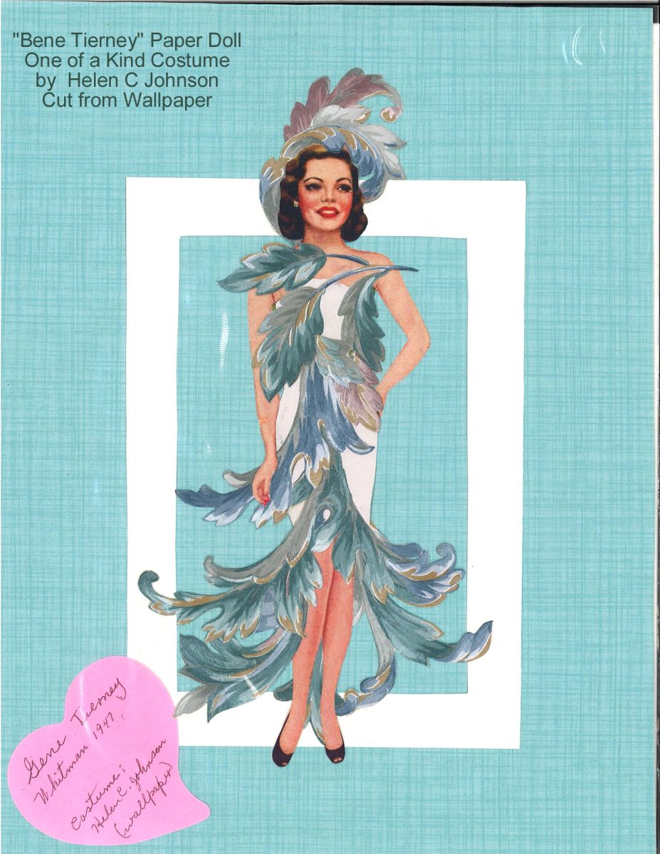 4003 Helen Johnson Original Costume Art- Gene Tierney paper doll