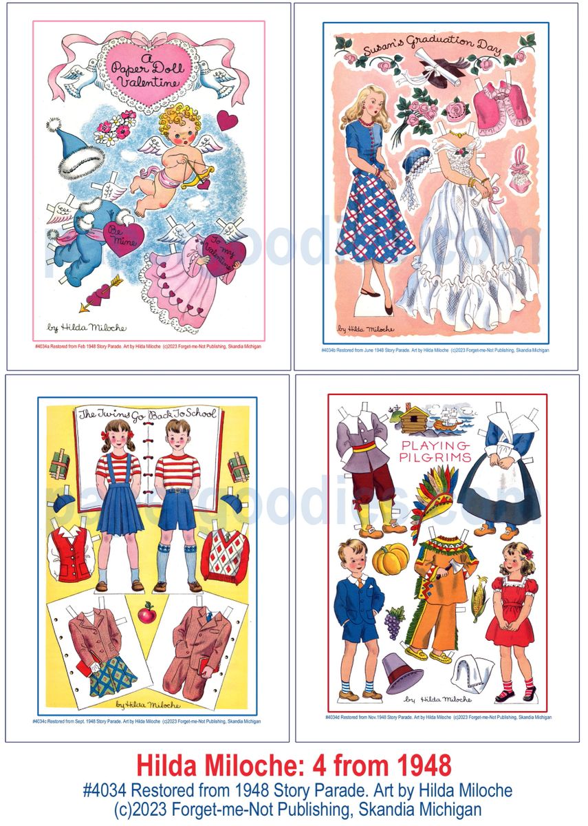 4034- "Miloche: 4 from 48" four restored PD Prints from 1948 Story ...