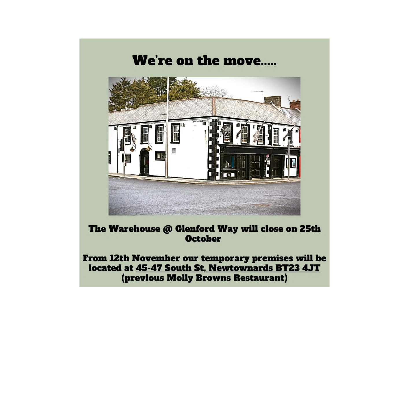 The Warehouse Newtownards - Home