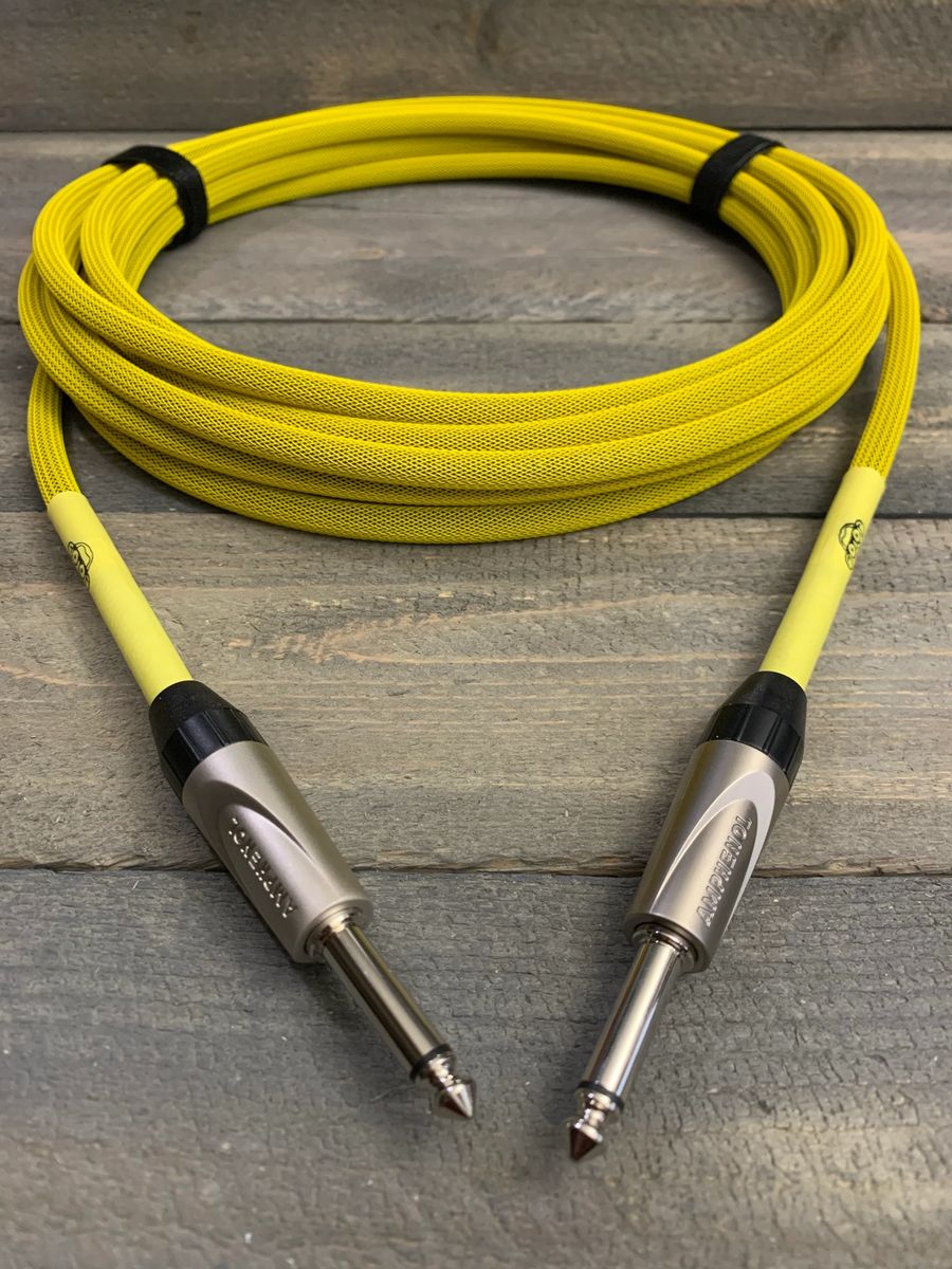 Pro-Series Instrument Cable with Neon Yellow colored Cable Armor