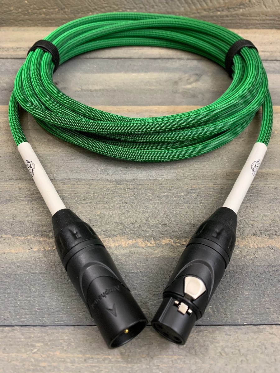 Pro-Series Microphone Cable with Ogre (Green/Black) colored Cable Armor