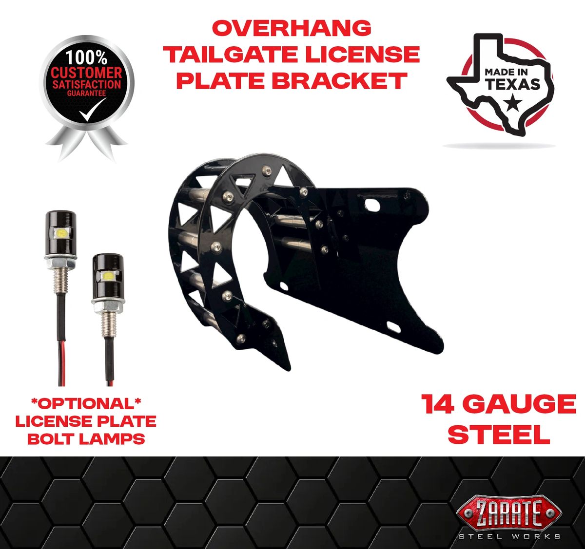 Overhang Tailgate License Plate Bracket