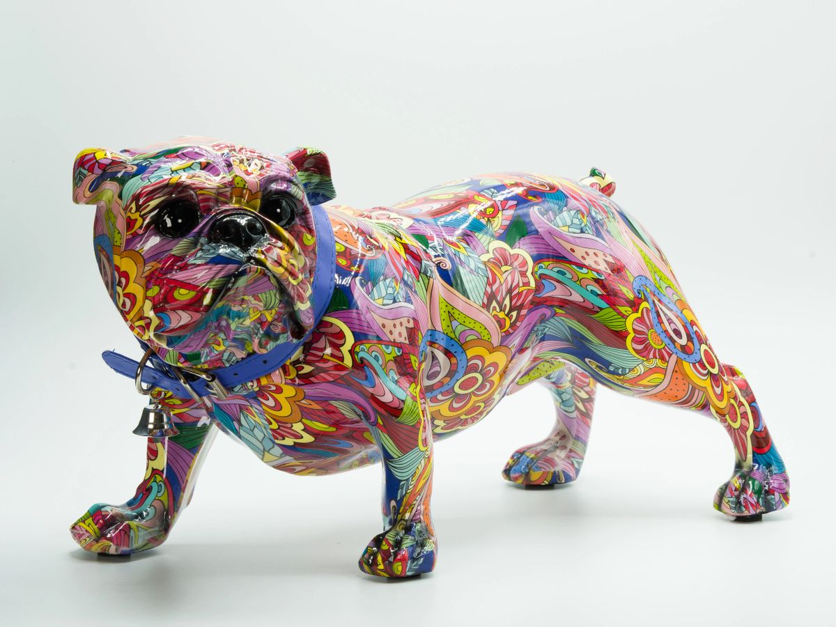 Colorful Resin Bulldog Standing