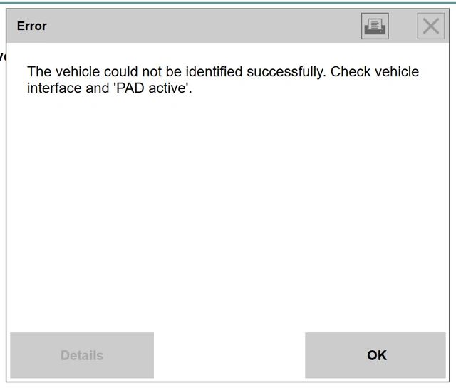The vehicle could not be identified successfully.