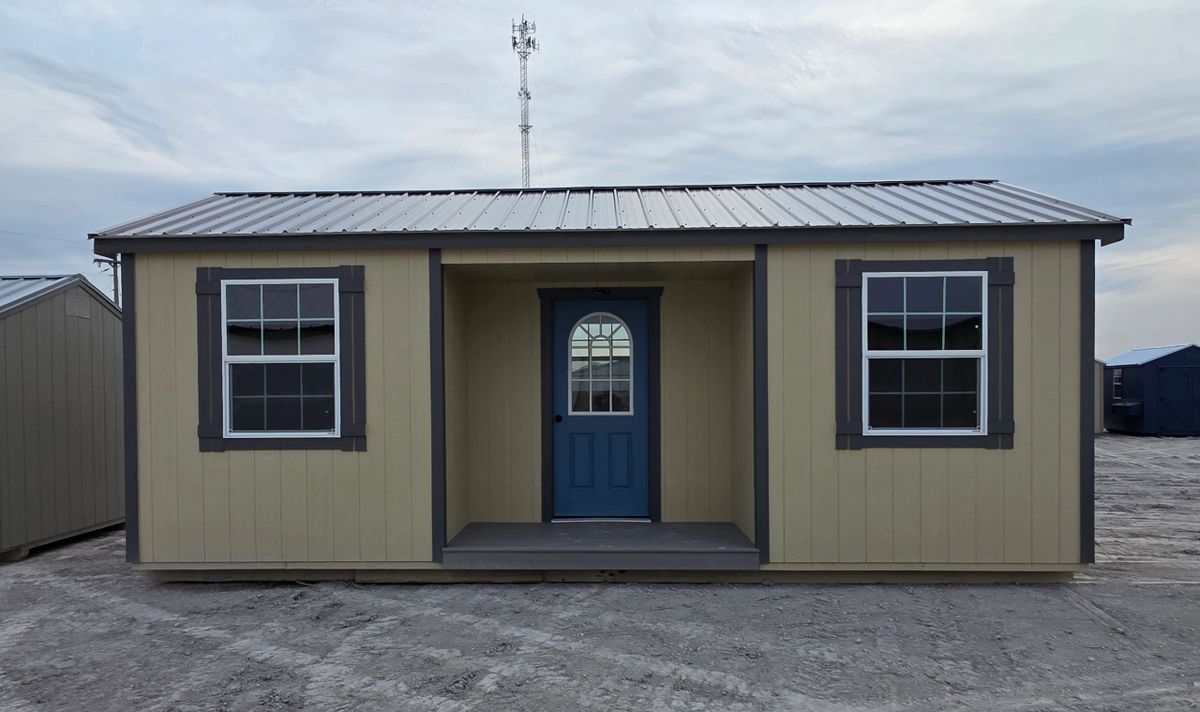12x24 Cabin with a Porch, Electric, Foam Insulation #7382