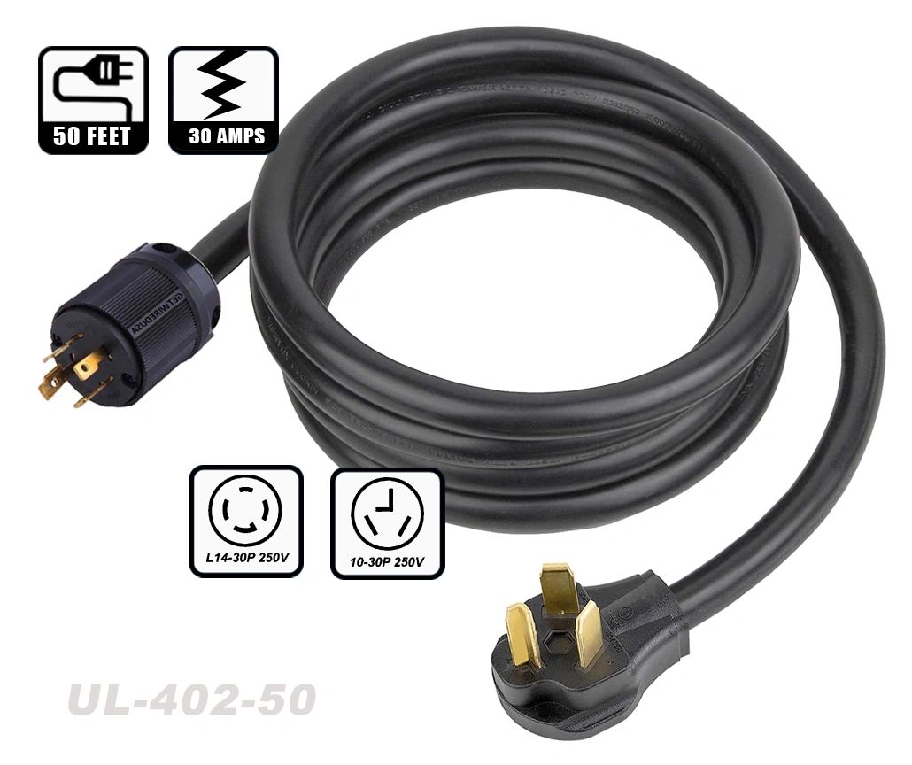 50 foot long Emergency Jumper Cable for Portable Generator 10-30P to ...