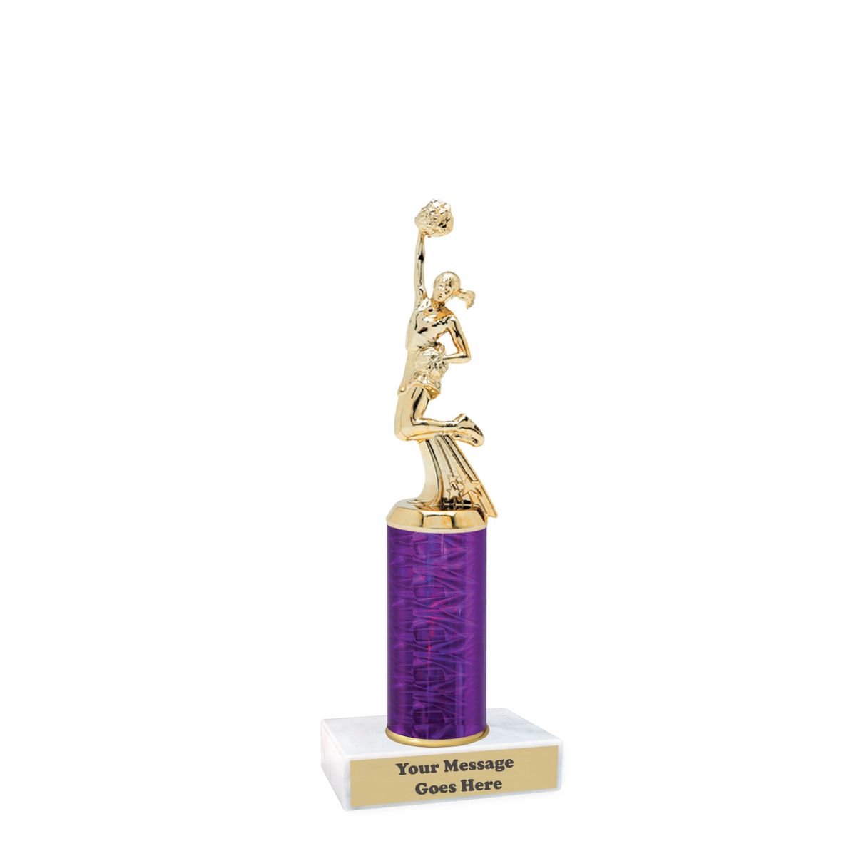 All Star Cheer Figure on Dazzle Column Series Marble Base Trophies