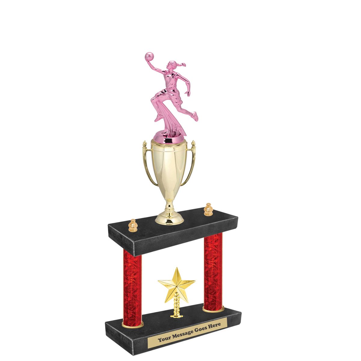 All Star Basketball Female Figure Pink on Dazzle Column Series Marble ...