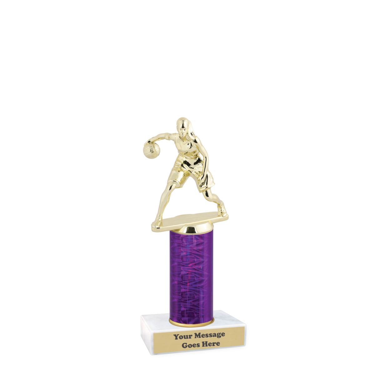 Gold Crossover Dribbler Female Basketball Figure on Dazzle Column ...