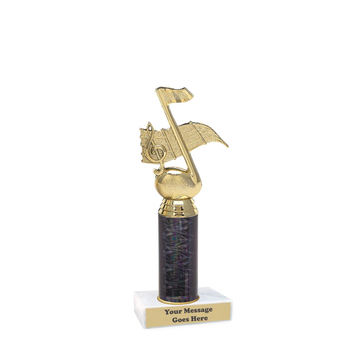 Music Note Figure Gold on Dazzle Column Series Marble Base Trophies
