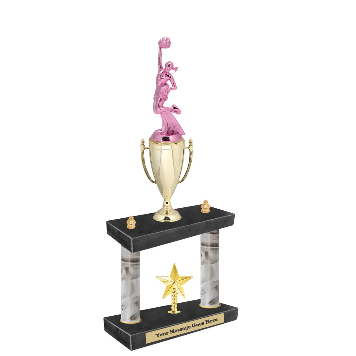 All Star Pink Cheer Figure on Fantasy Column Series Marble Base Two ...
