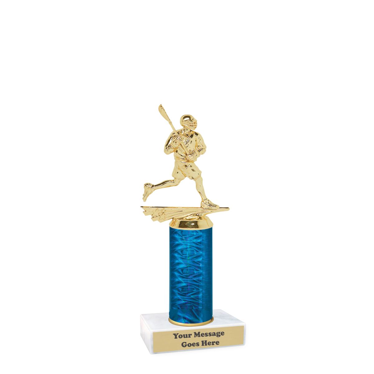 All Star Lacrosse Gold Male Figure on Dazzle Column Series Marble Base ...