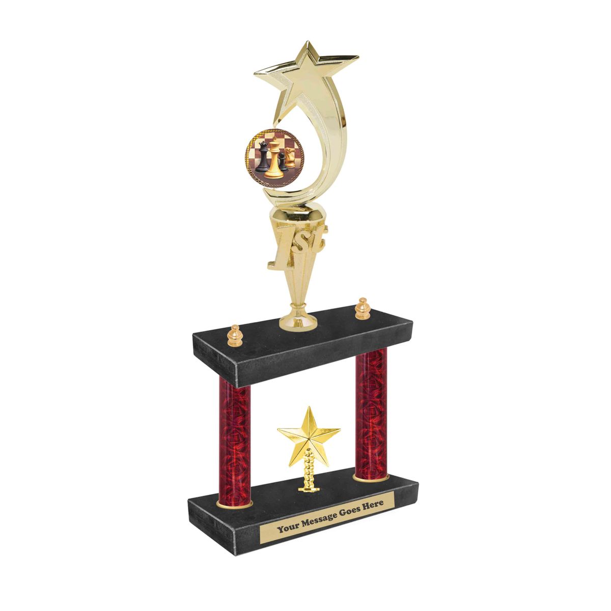 Celebrating 1st Place With Chess Shooting Star Spinner Figure Gold on ...