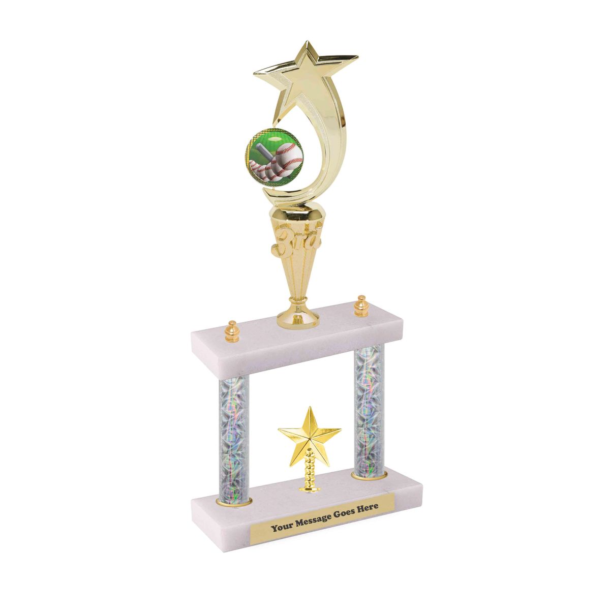 Celebrating 3rd Place With Baseball Shooting Star Spinner Gold Figure ...