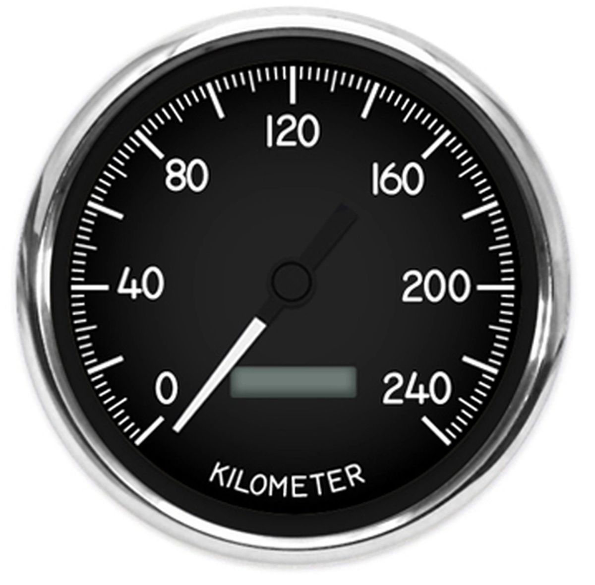 1940 3-7/16" PROGRAMMABLE SPEEDOMETER BLACK 240 kph