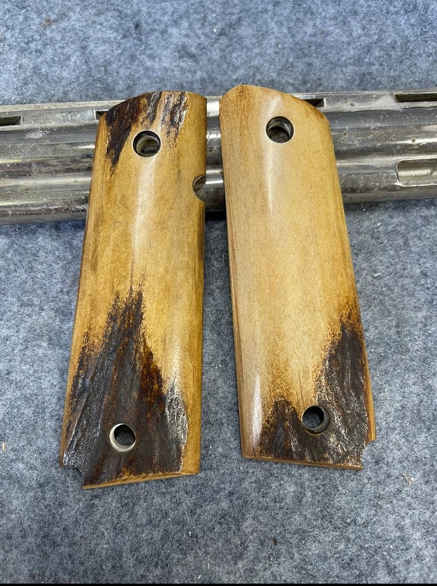 1911 aged stag grips custom and order