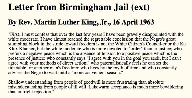 Martin Luther King, Jr and Letter From A Birmingham Jail, 1957