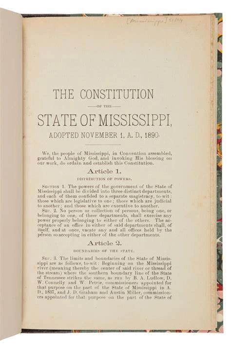 Mississippi Constitution Disenfranchises African Americans, 1890