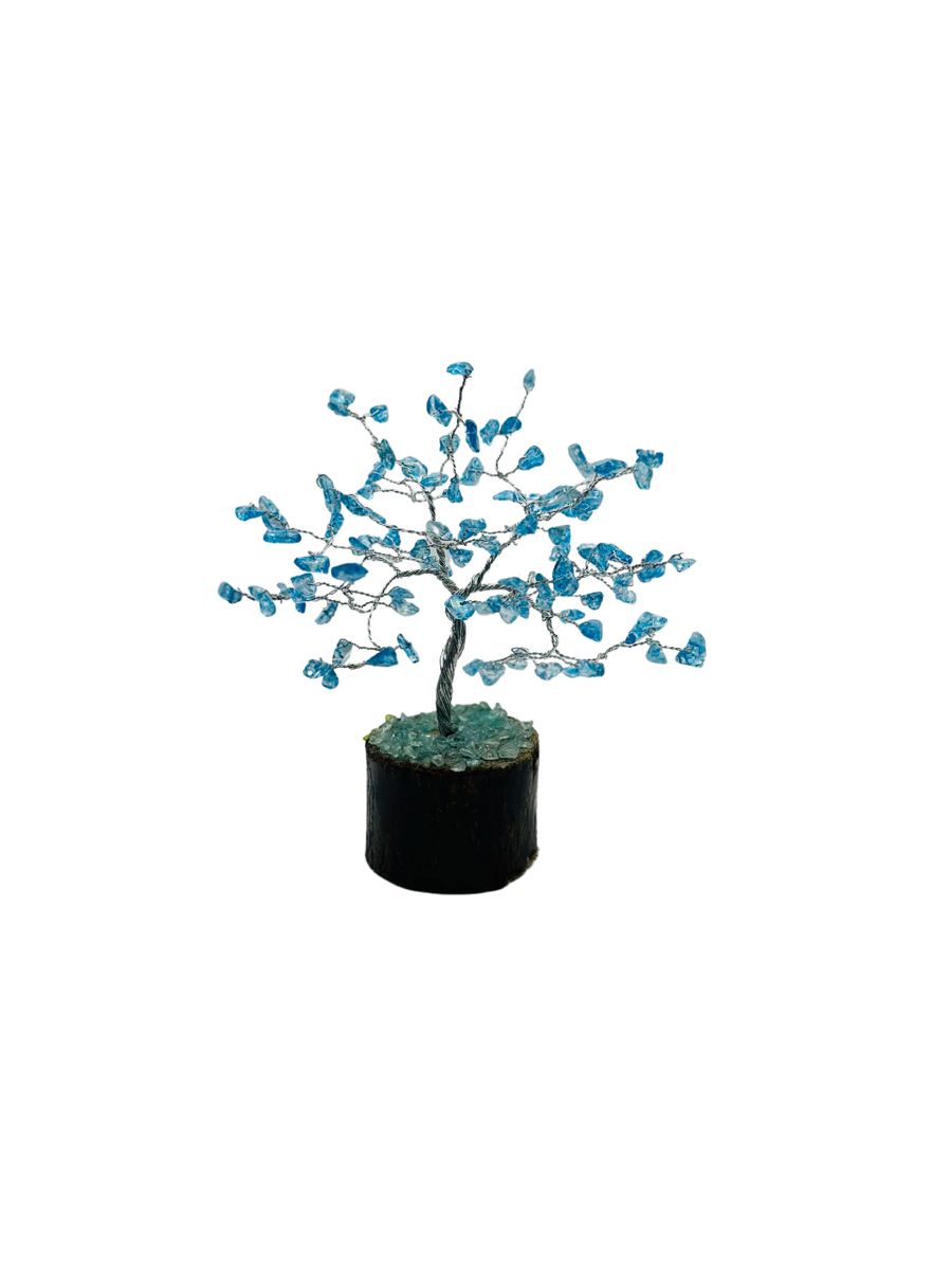 Blue Topaz Tree - Wood Base Small