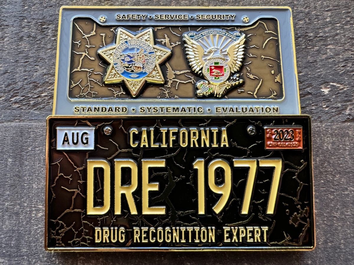 DRE (Drug Recognition Expert) License Plate Challenge Coin
