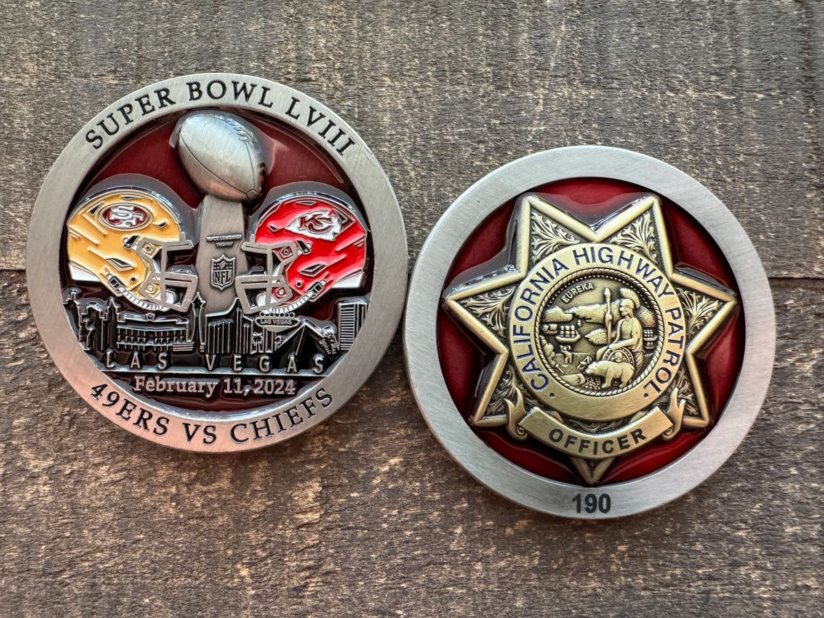 49er vs Chiefs Las Vegas Super Bowl Challenge Coin