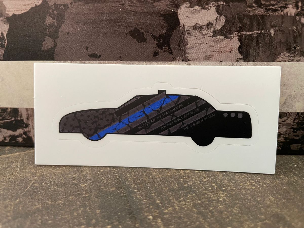 Peacemakers Police Car Blue Line Sticker