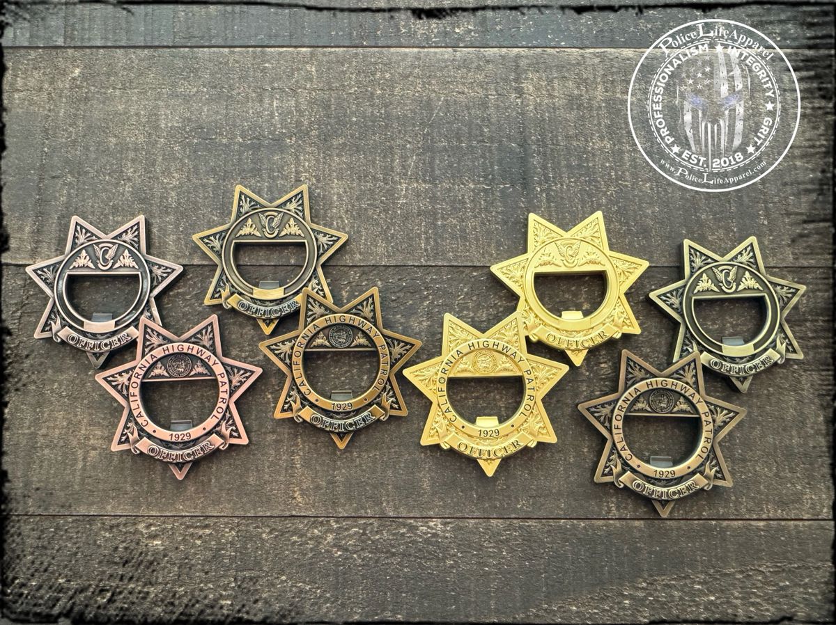 CHP Star Badge Bottle Cap Opener Challenge Coin