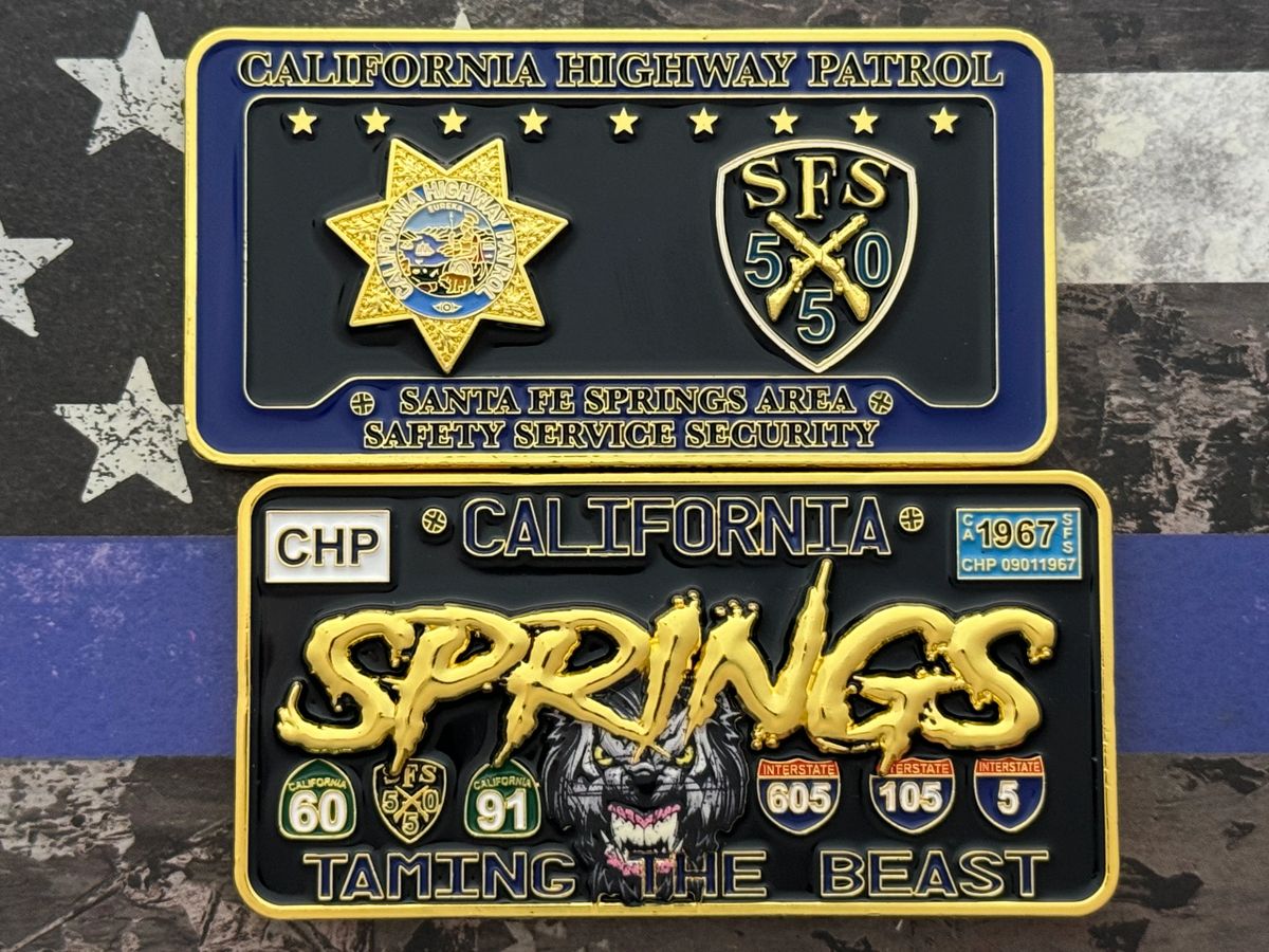 CHP Santa Fe Springs Area Office License Plate Challenge Coin
