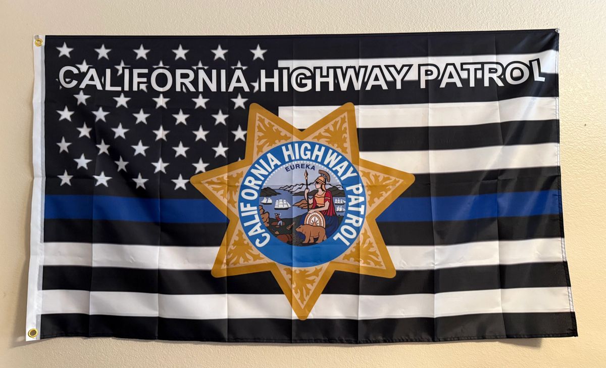 CHP Blue Line Star Badge Flag (Custom)