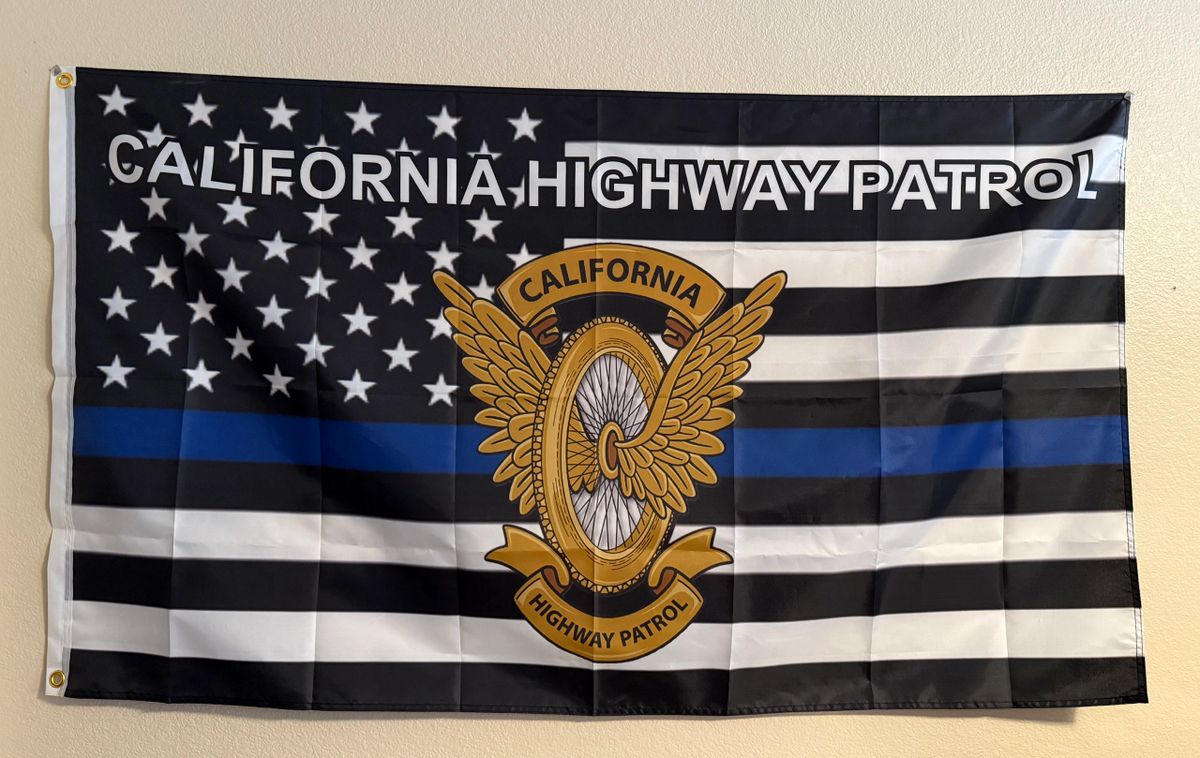 CHP Blue Line Flag Winged Wheel (Custom)