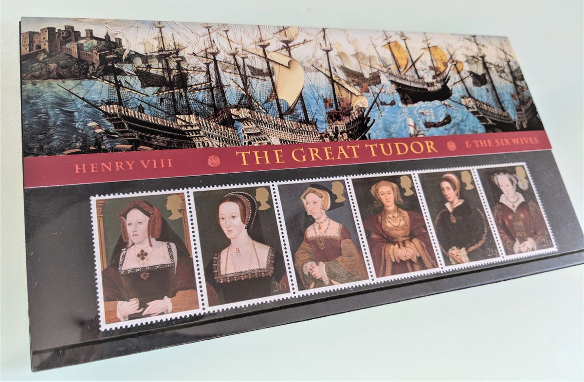 Henry VIII Great Tudor Stamps in gift presentation pack. 7 x ...