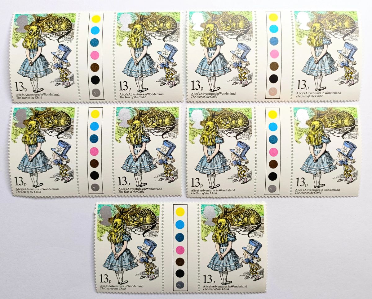 Alice in Wonderland 13p Postage Stamp from 1979 x 10 unposted mint