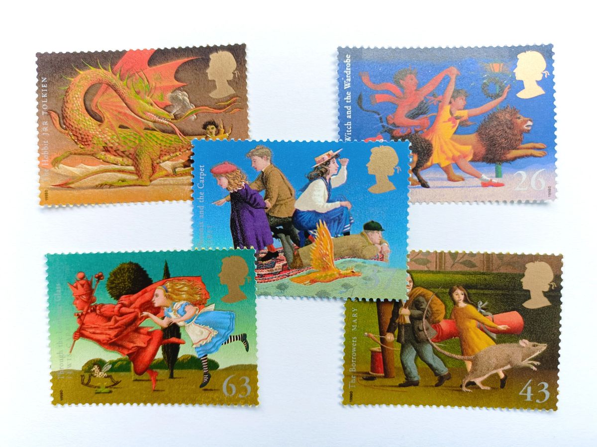 Magical Worlds, Fantasy Novels x 5 Postage Stamps. Collectible unused ...