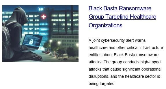 Black Basta Ransomware Group Targeting Healthcare