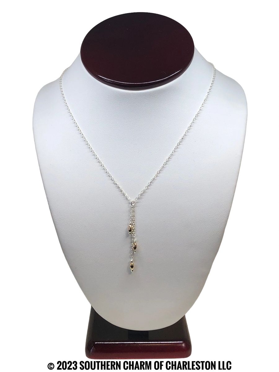 Two Tone Charleston Rice Bead Necklace