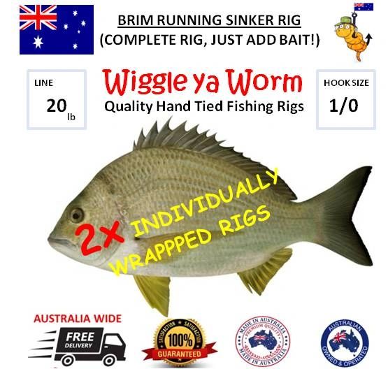 2 x Complete, 20lb Brim (Bream) Running Sinker Rigs, size1/0 hook ...