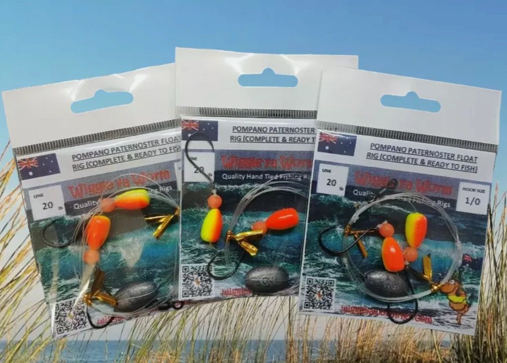 3x Pompano Paternoster Float rigs, inc. luminous beads & sinker, ready ...