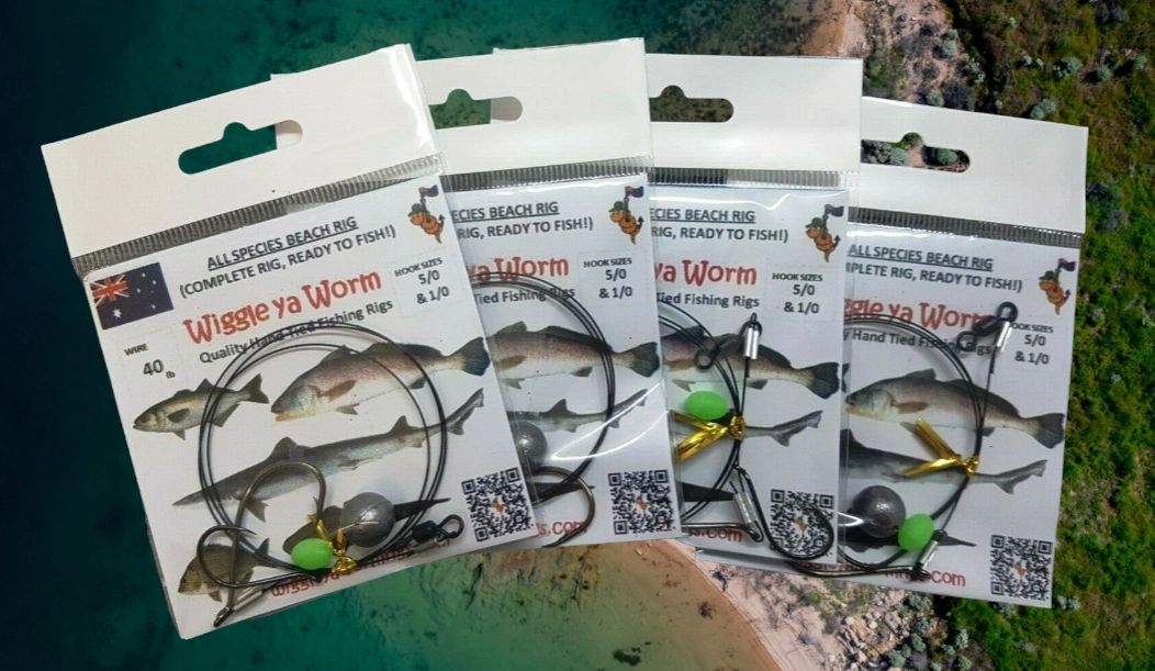 4x ALL SPECIES Complete Ready-to-Fish Beach Rigs – Tailor, Mulloway, Brim