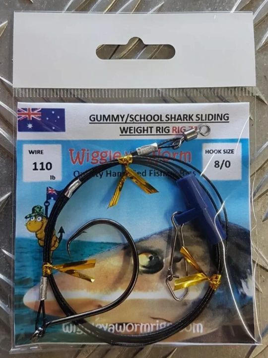 Gummy Shark 110lb coated wire Castable fishing rig 8/0 circle hook