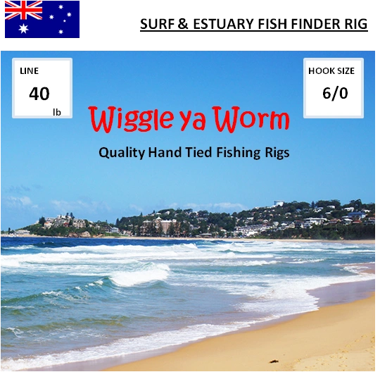 Wiggle ya Worm 40lb Mono Surf and Estuary Fish Finder Rig,Octopus ...